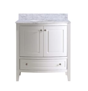 laviva estella 32 - white cabinet white carrara marble countertop