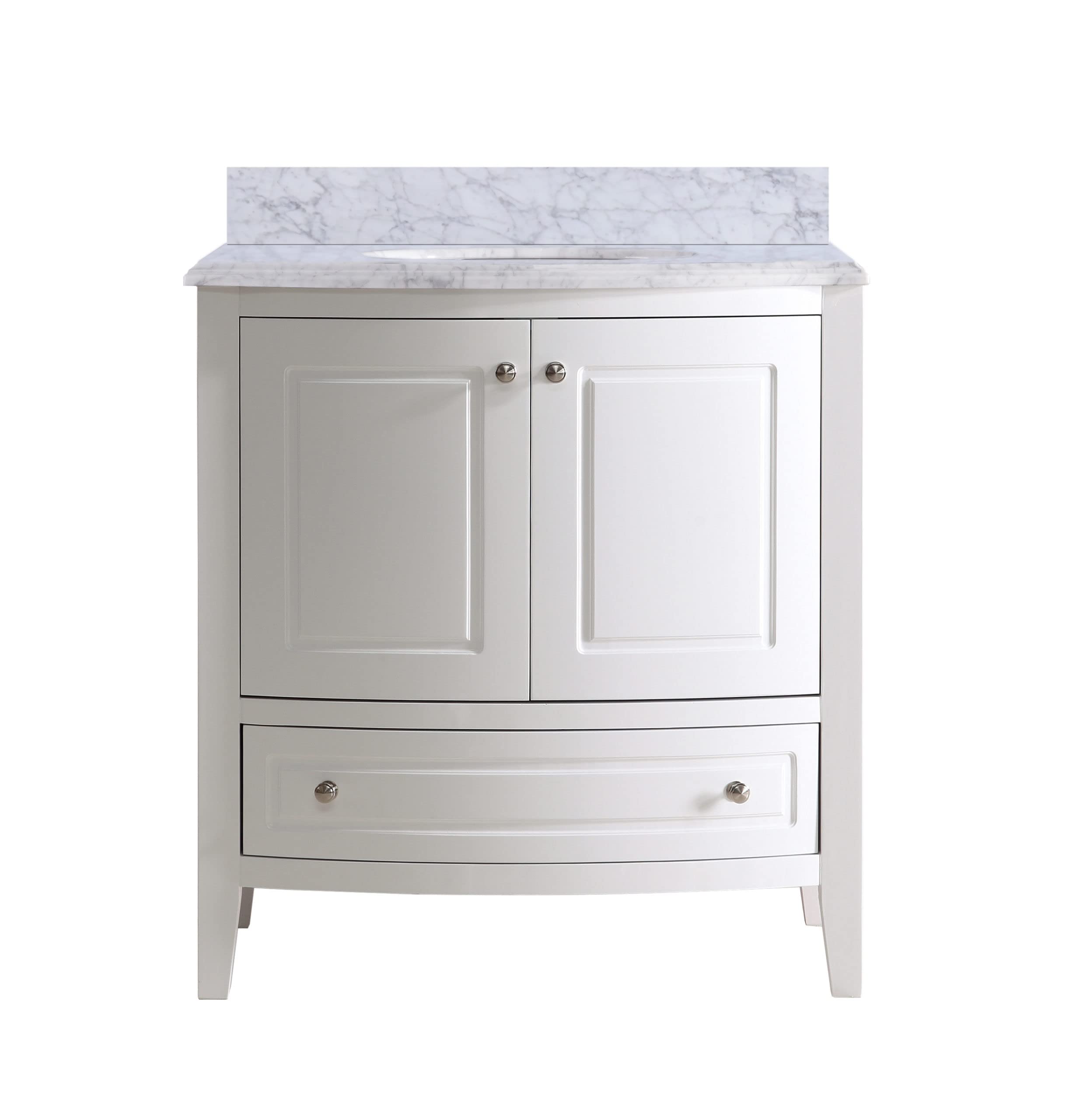 Laviva Estella 32 - White Cabinet White Carrara Marble Countertop