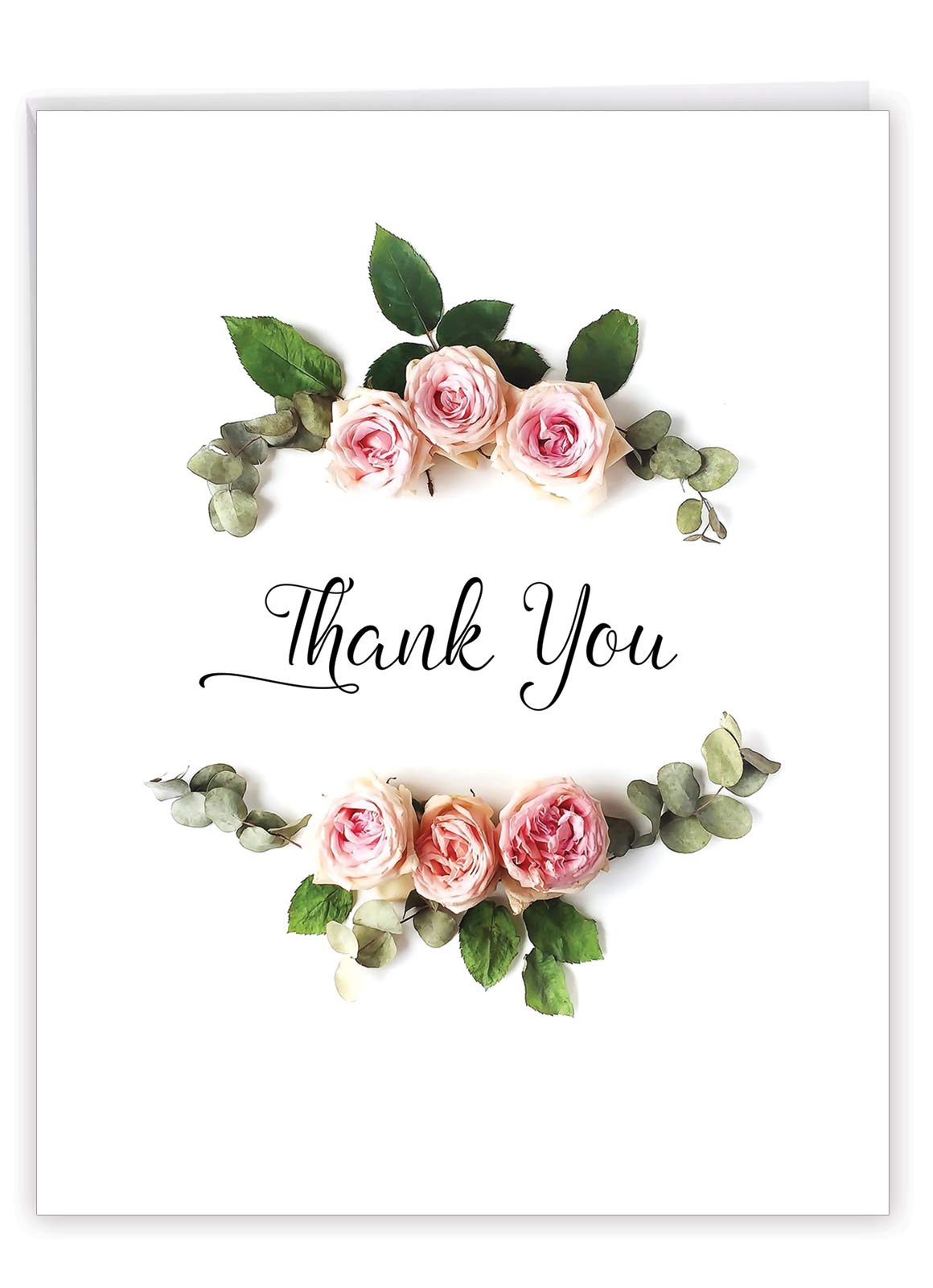 NobleWorks - Beautiful Thank You Card with Envelope (XL 8.25 x 9.75 Inch), Appreciation Greeting Card with Fancy Floral, All Occasion Thank You Notecard - Elegant Flowers J4175ATYG