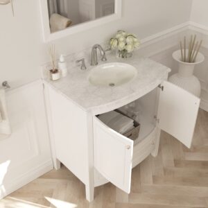 Laviva Estella 32 - White Cabinet White Carrara Marble Countertop