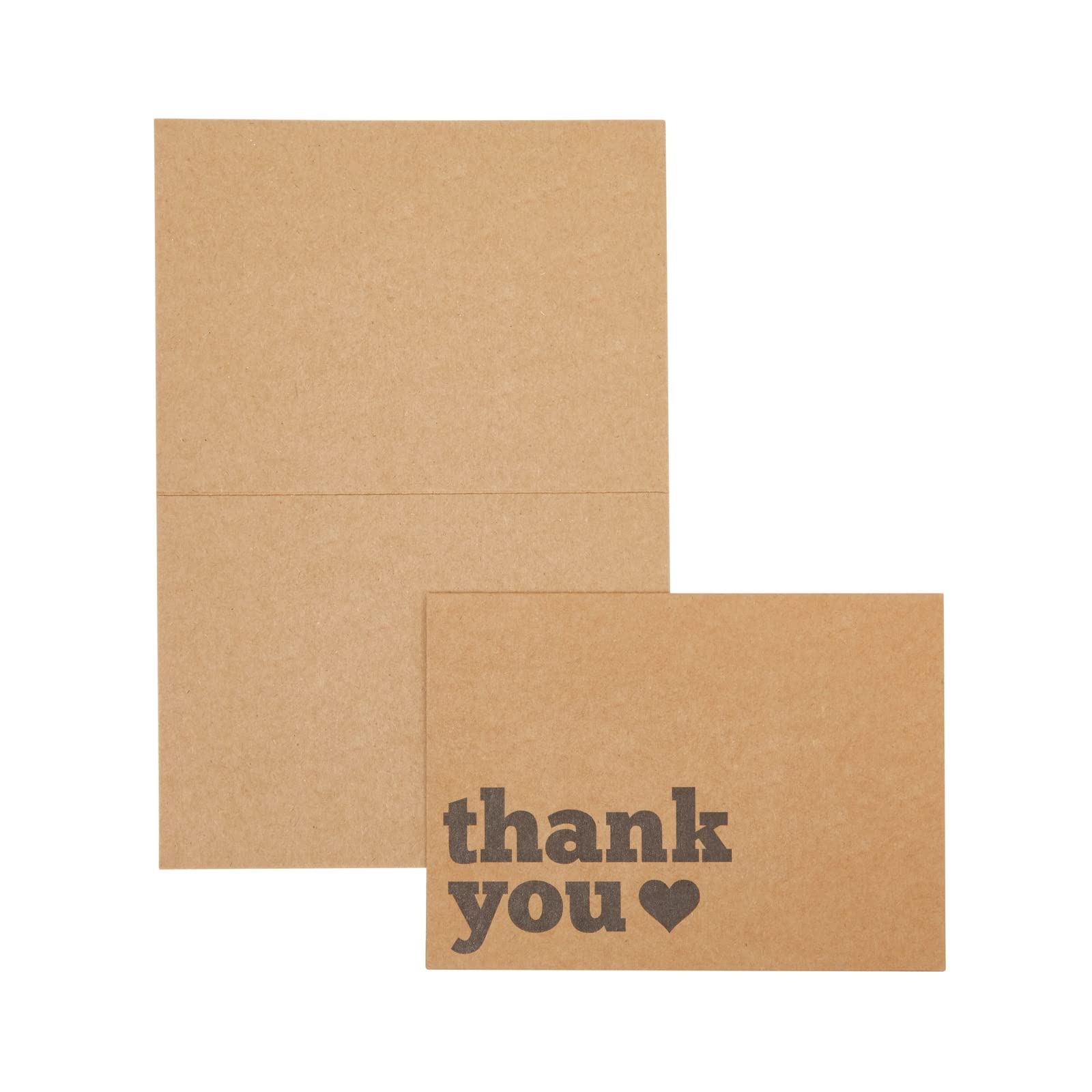 Rustic Thank You Cards Value Pack (120-Count) - Kraft Paper Thank You Cards, Blank on The Inside, Envelopes Included - 13 x 9.4 cm