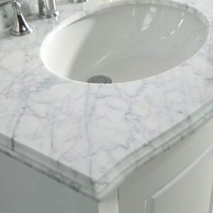 Laviva Estella 32 - White Cabinet White Carrara Marble Countertop