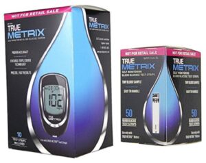 true metrix blood glucose meter and 50ct test strips bundle