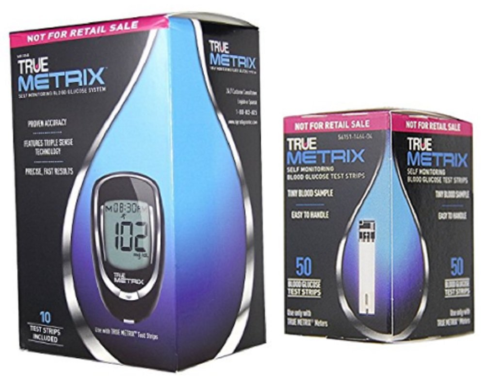 True Metrix Blood Glucose Meter and 50CT Test Strips Bundle