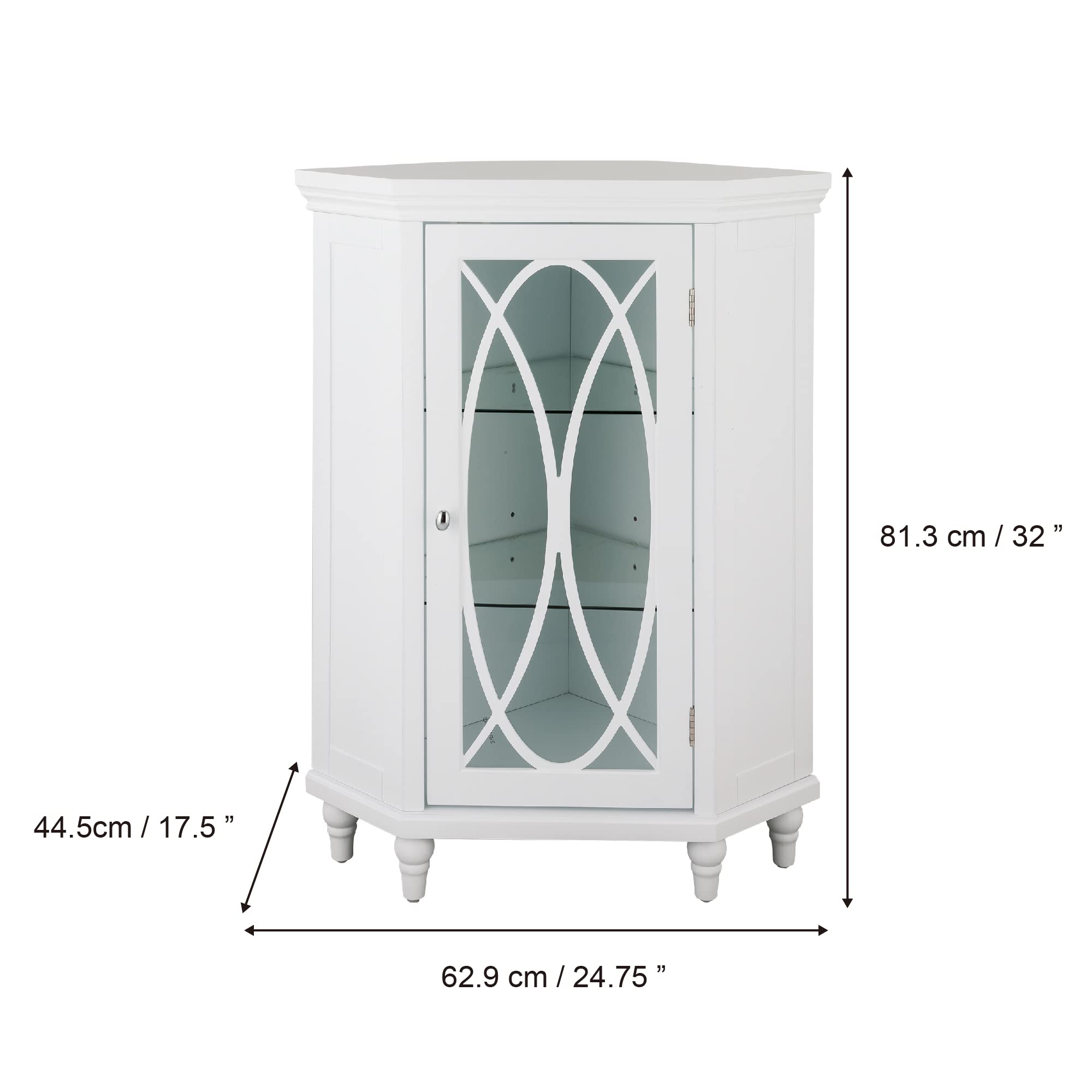 Teamson Home Neal Storage, Round Trim Corner Cabinet