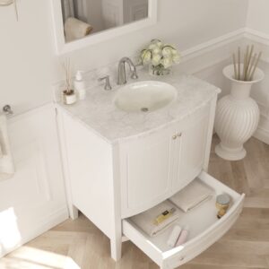 Laviva Estella 32 - White Cabinet White Carrara Marble Countertop