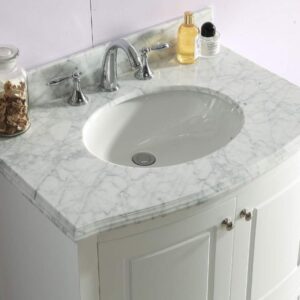 Laviva Estella 32 - White Cabinet White Carrara Marble Countertop