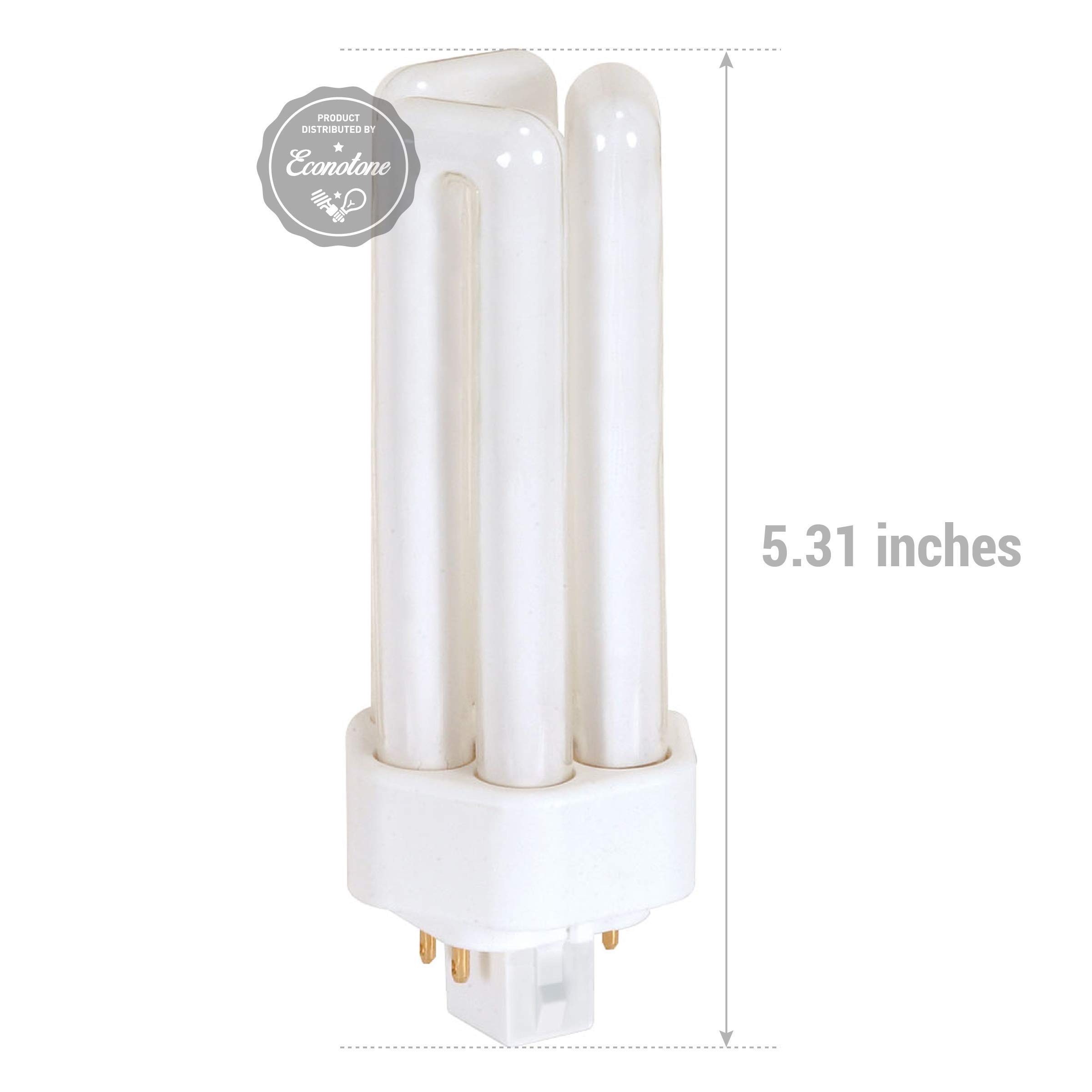 KOR Pack of 4 26 Watt Triple Tube - GX24Q-3 (4 Pin) Base - 2700K Warm White - CFL Light Bulb - Replaces Sylvania 20879 CF26DT/E/IN/827 - Philips 458240 PL-T 26W/827/4P/ALTO - GE 97614 F26TBX/827/A/ECO