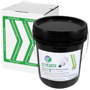 ez on the earth - recycling container for compact fluorescent lamps – 5 gallons recycling kit for mini spiral light bulbs (recycling bin for 45 – 90 units) (model – 50cf)