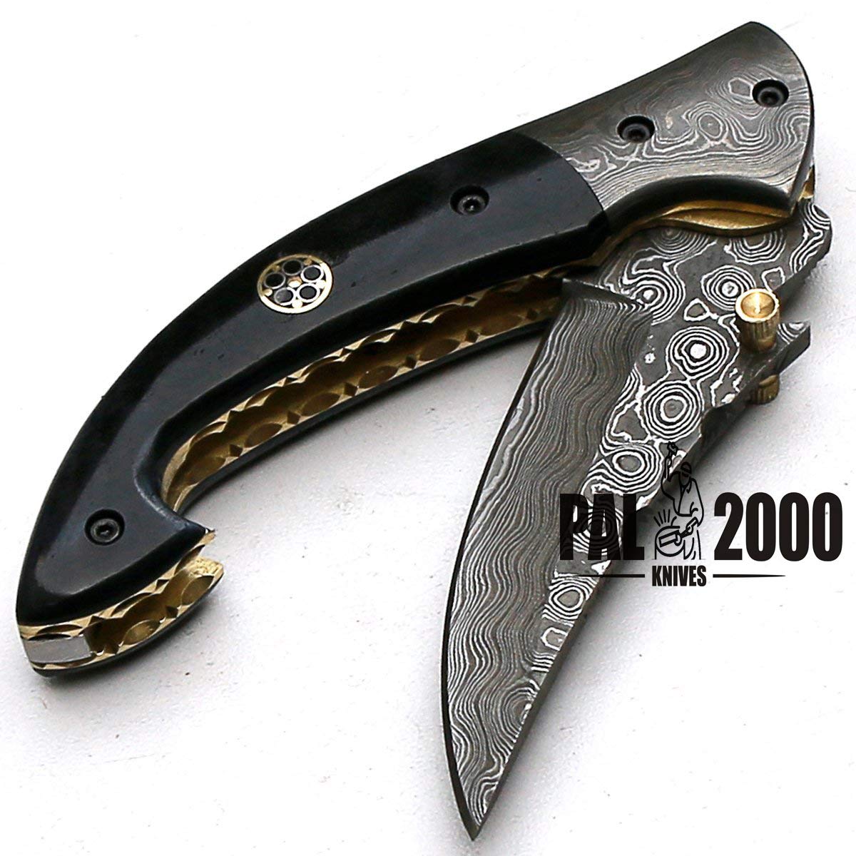 PAL 2000 KNIVES Handmade Damascus Steel Folding Pocket Knife PO-8736