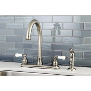 Kingston Brass FB7798PLSP Victorian 8" Centerset Kitchen Faucet, Brushed Nickel