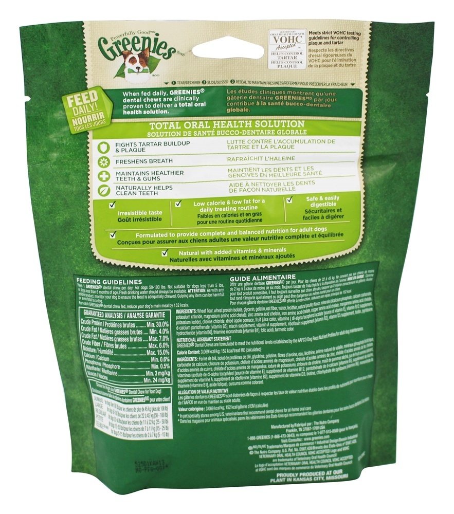 Greenies Original Dental Dog Chews Large - 4 Treats - (Dogs 50-100 lbs)