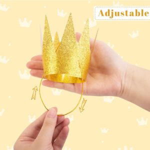 3 otters Gold Crown Hats, 18PCS Party Crown Hats Caps for Birthday Wedding Celebration