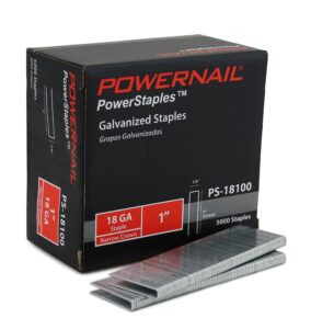 powernail ps18100 18 gauge 1/4 inch crown 1 inch length chisel point narrow crown staple (box of 5000)