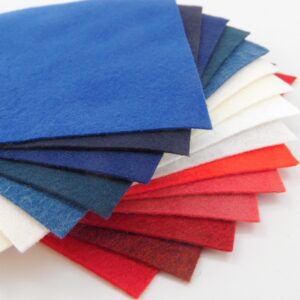 15 Red White Blue Patriotic 9"X12" Merino Wool Blend Felt Sheets Collection - OTR felt