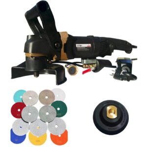 stadea swp106k concrete wet polisher grinder kit with concrete polishing pads - wet polisher variable speed for wet dry polishing