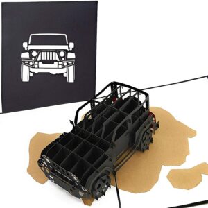 PopLife Jeep Truck 3D Pop Up Card for All Occasions - Birthday, Father’s Day Gift, Graduation, Congratulations, Retirement, Anniversary - SUV Driver, Off-Roading, 4X4 Car - for Husband, Son, Boyfriend