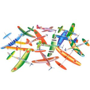 big mo's toys 24 pack 8 inch glider planes - birthday party favor plane, great prize, handout glider, flying models, two dozen