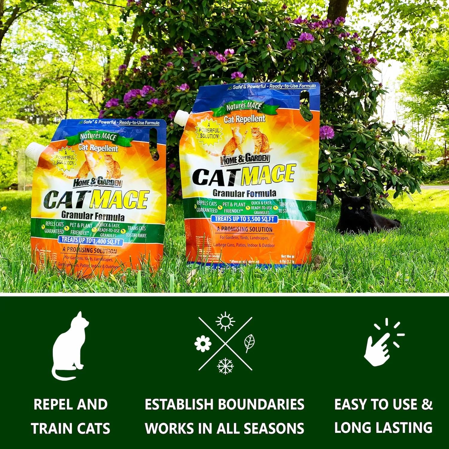 Nature's Mace Cat MACE 2.5lb Granules, Cat Repellent Outdoor to Keep Cats Away, Outdoor Cat Repellent for Yard, Garden, & Plants, No-Dig Cat Repellent and Training Tool, Cat Repellent for Outdoor