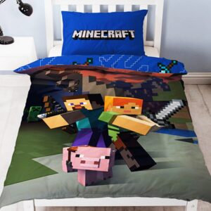 minecraft 'good guys' double duvet set - large print design