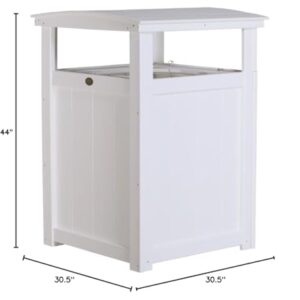 Furniture Barn USA Poly Lumber Trash Can, White