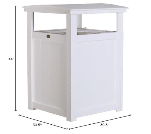 Furniture Barn USA Poly Lumber Trash Can, White