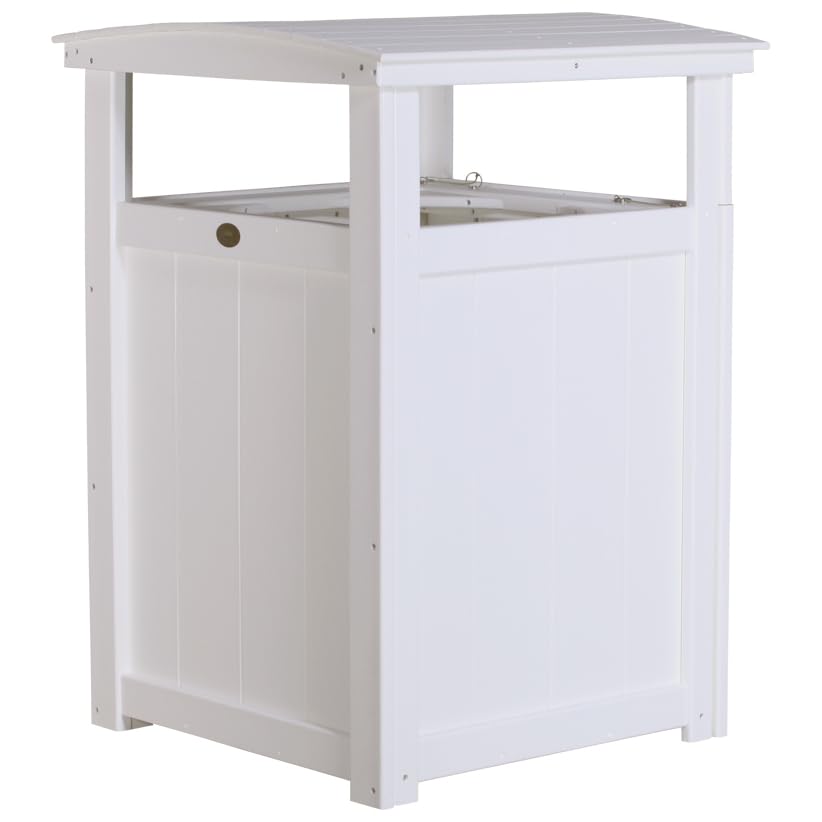 Furniture Barn USA Poly Lumber Trash Can, White