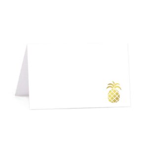 andaz press birthday printable table tent place cards, metallic gold ink pineapple party, 20-pack seat placement cards blank place cards for table settings name cards for wedding graduation food cards