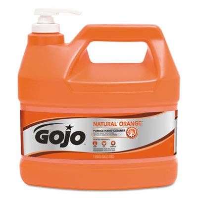 GOJO 0955-04 Natural Orange Pumice Hand Cleaner with Pump Bottle, 1 gal (Pack of 4)