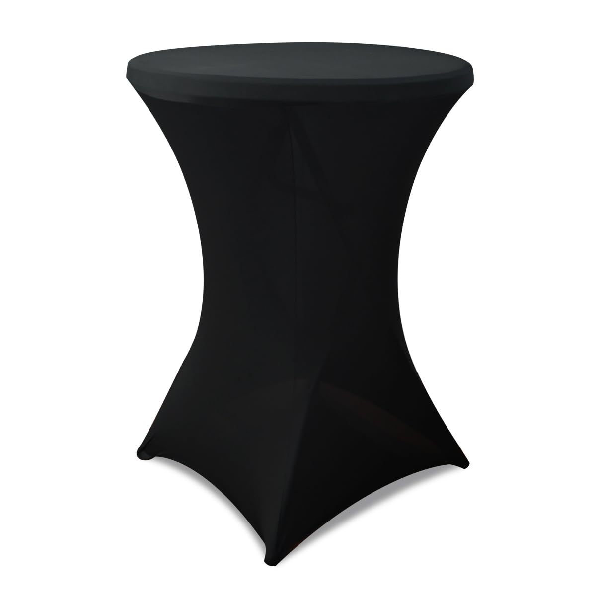 HAORUI Spandex Cocktail Table Covers, Fitted Round Highboy Stretch Table Cloths for Party, Bar, Wedding, Birthday, Banquet (Black, Fit for 30-32" Diameter x 42" Height Tables)