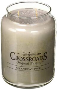 crossroads grandpa's pipe scented 2-wick candle, 26 ounce