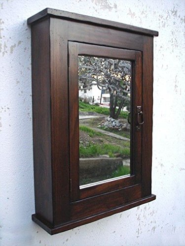 Primitive Mission Medicine Cabinet/Dark Walnut/Solid Wood & Handmade/Surface Mount