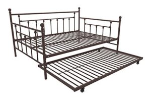 dhp manila metal full size daybed and twin size trundle (bronze)