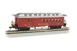 bachmann hobby train passenger car, prototypical red