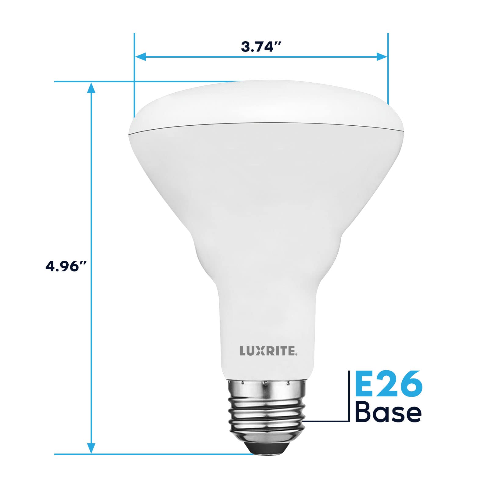 LUXRITE BR30 LED Light Bulb, 8.5W (65W Equivalent), 2700K Warm White, 650 Lumens, Energy Star, Dimmable, Damp Rated, LED Flood Light Bulb, UL Listed, E26 Medium Base