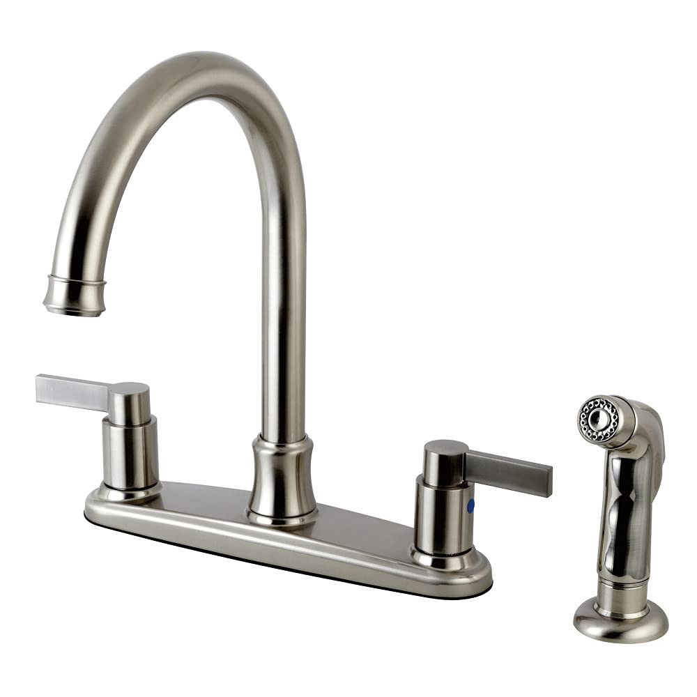 Kingston Brass FB7798NDLSP NuvoFusion 8" Centerset Kitchen Faucet, Brushed Nickel