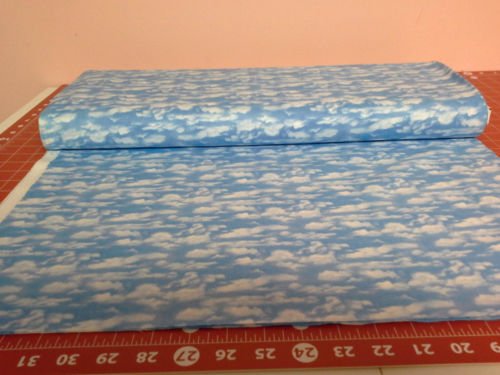 Blue Skies, Billowy Clouds, Landscape Medley, Elizabeth's Studio 505 Light Blue, by The Yard