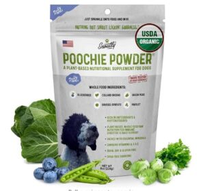 snoutly poochie powder: usda certified organic dog supplement & super multivitamin - mother nature's vitamins & minerals for all dogs & all ages, nutritional & digestion support, raw superfood