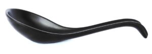 lucky star melamine japanese ramen spoon noodle soup spoon 6.5”, black, 48-pcs per case (4 dozen)