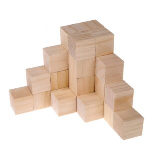 supla 40pcs 1.5 inch - natural solid wood square blocks wood cubes wood cube blocks – for puzzle making, crafts, and diy projects (40pcs)