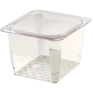 cambro 65clrcw135 camwear 1/6 size colander food pan, clear, 5” deep, case of 6