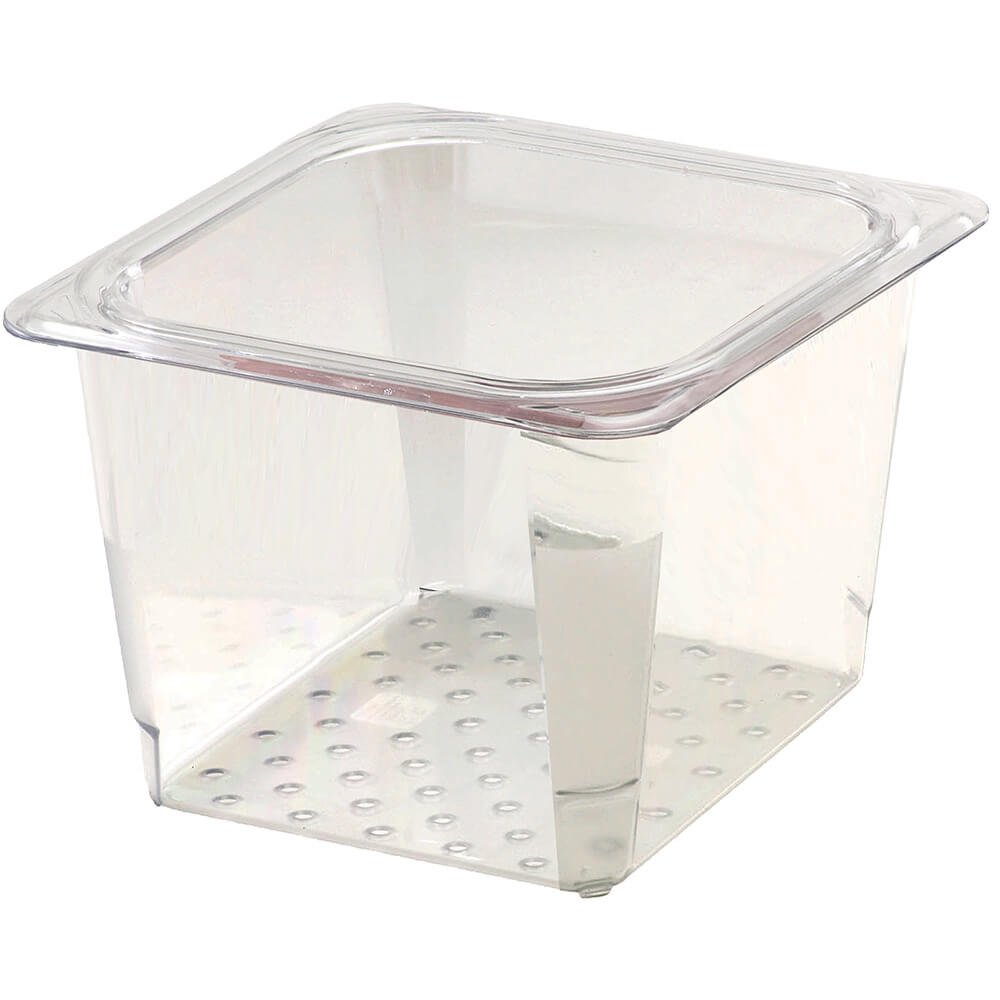 Cambro 65CLRCW135 Camwear 1/6 Size Colander Food Pan, Clear, 5” Deep, Case of 6