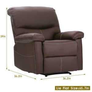 FDW PU Leather Sofa Recliner Couch Recliner Sofa Manual Reclining Sofa for Living Room Black