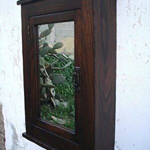 Primitive Mission Medicine Cabinet/Dark Walnut/Solid Wood & Handmade/Surface Mount