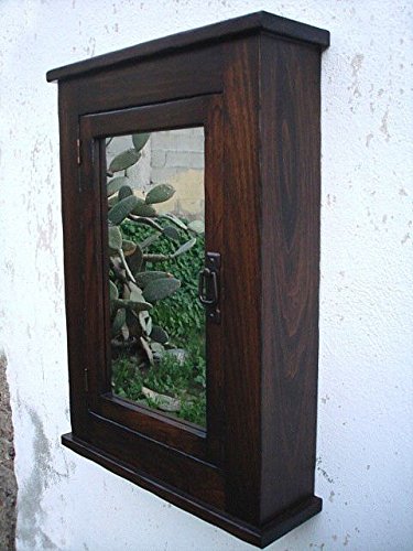 Primitive Mission Medicine Cabinet/Dark Walnut/Solid Wood & Handmade/Surface Mount