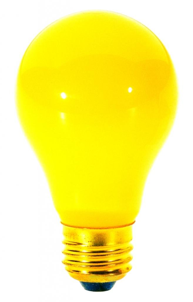 KOR (Pack of 4) A19 Yellow Bug Light Incandescent 130V E26 Base-A/YB - A19/Y (60)