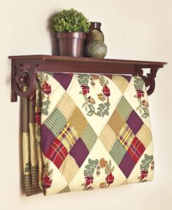 the lakeside collection deluxe quilt rack with shelf - walnut