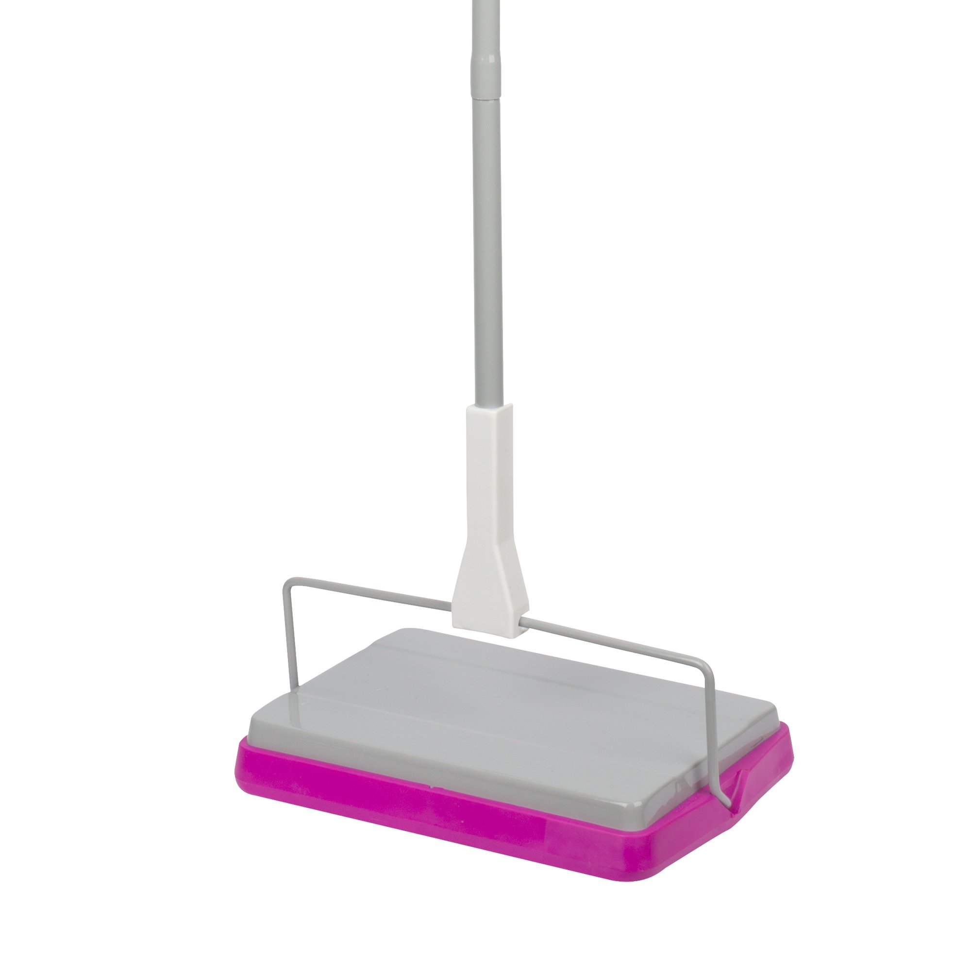 Casabella Basics Carpet Sweeper, 3 Piece Pole, Silver and Magenta