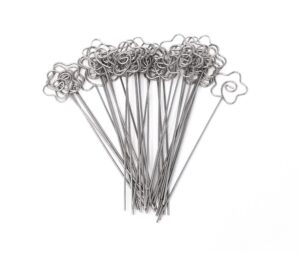 honbay diy flower shape ring loop craft wire clip table card note photo memo holder metal clamp clay cake decoration accessories, 30 piece