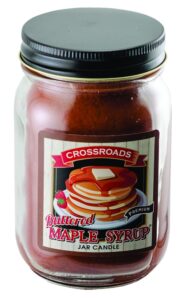 cwi gifts buttered maple syrup pint jar candle, brown, 2.5 inches